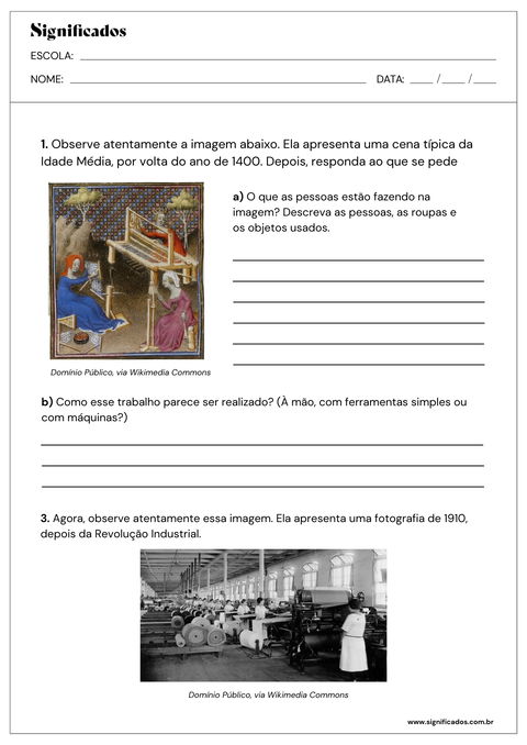 Atividades de História para o 4º ano (para imprimir) - Significados