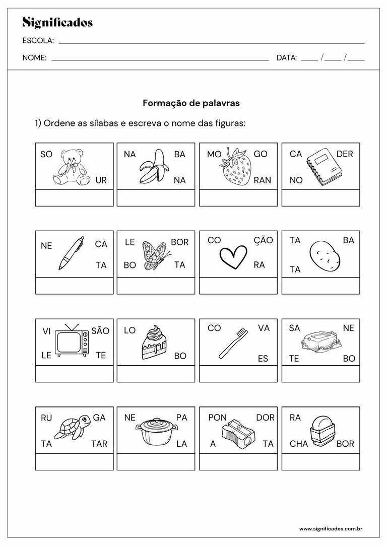 Atividades de Português para o 2º ano (Ensino Fundamental) - Significados