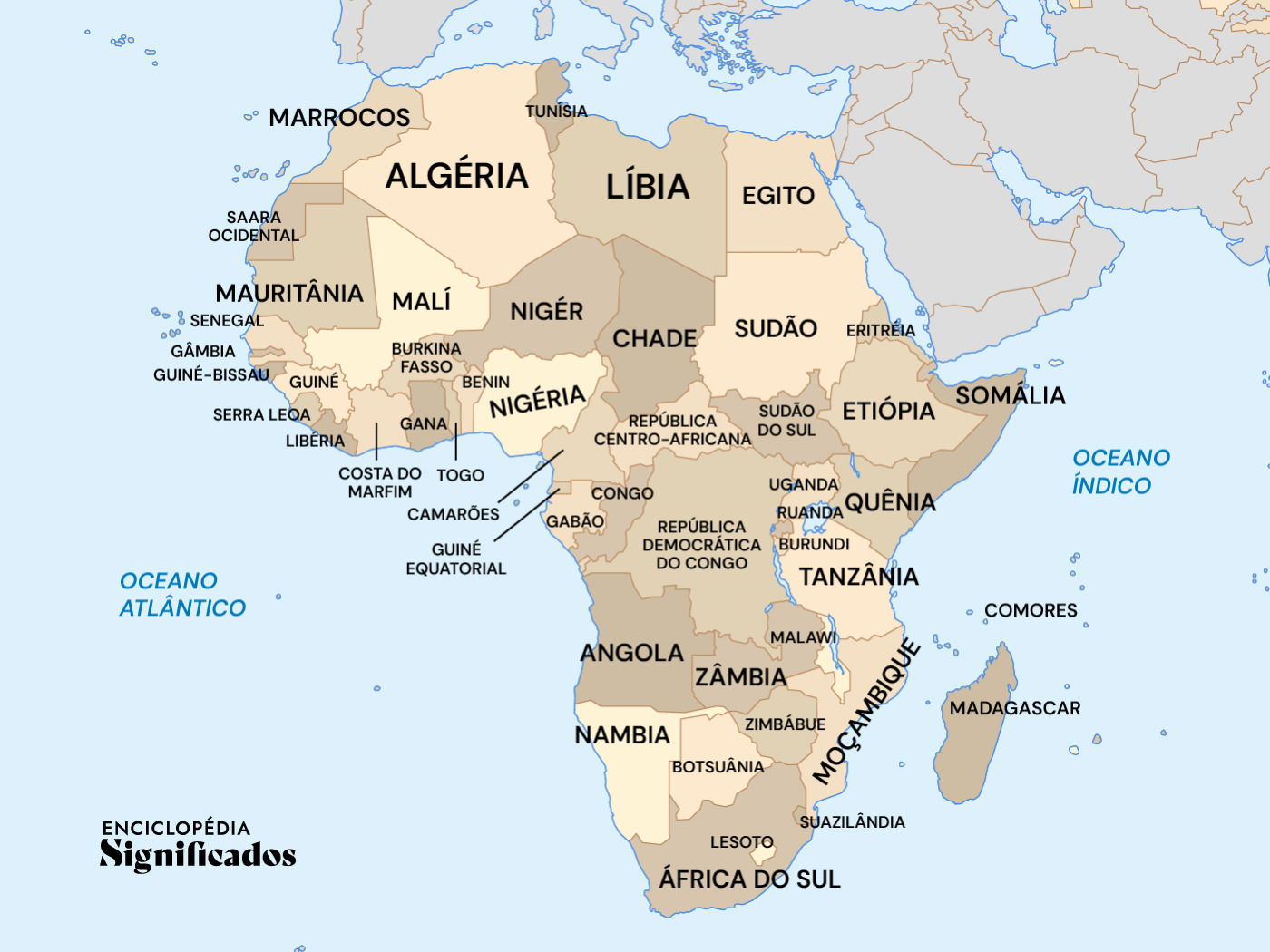 Mapa De Geografia Fisica Africa